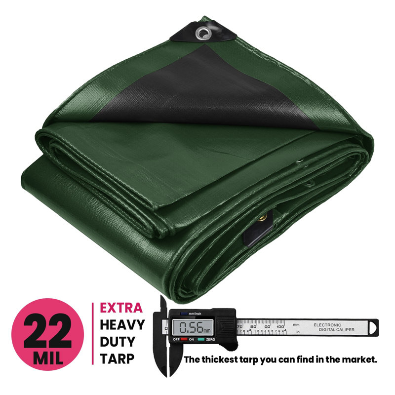 PROTARP 10 ft. x 20 ft. 22 Mil Heavy Duty Polyethylene Tarp, Waterproof, UV Resistant | Wayfair